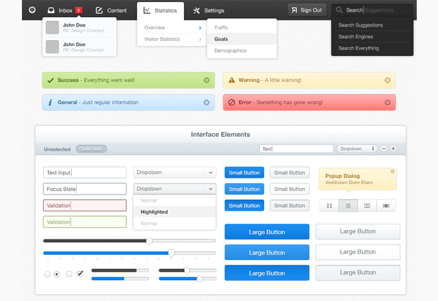Free Cool Metallic and Glassy Web GUI Pack for Designers | Fribly ...
