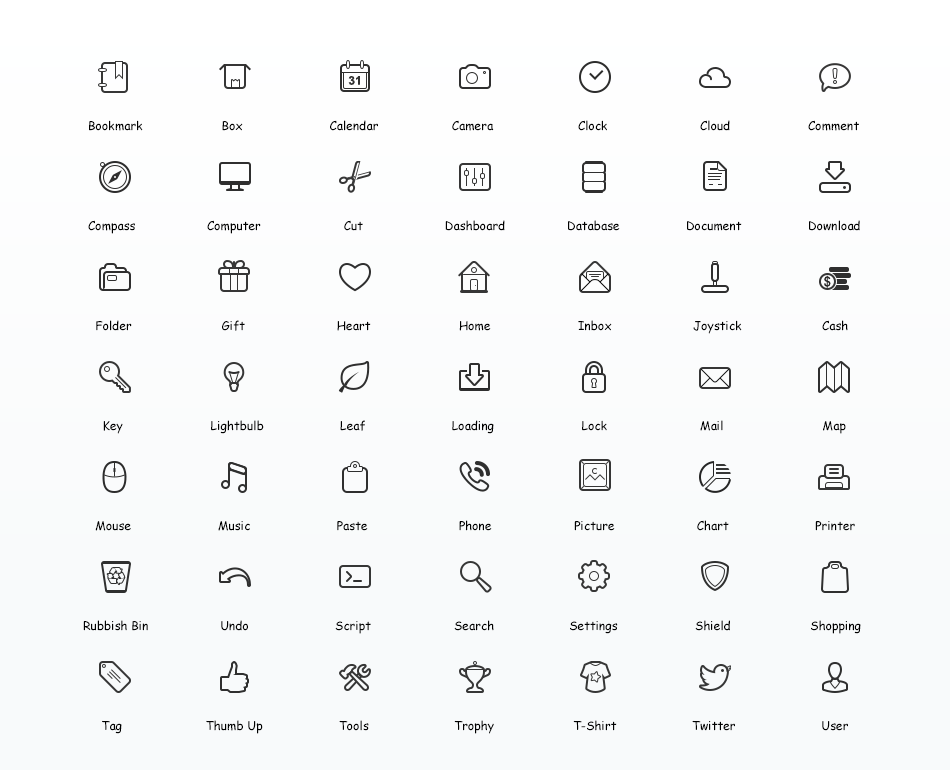 Simplicity Vector Icon Set - Icons - Fribly