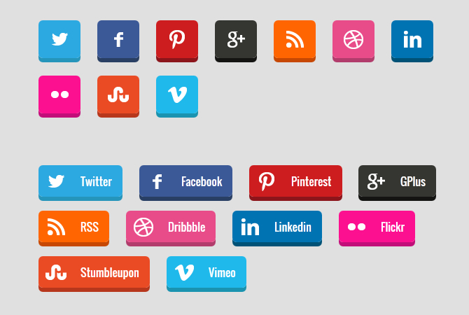 Create 3d Social Media Buttons With Css3 Coding Tutorials Fribly