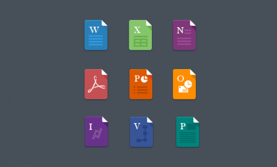 Flat MS Office File Icons - Icons - Fribly