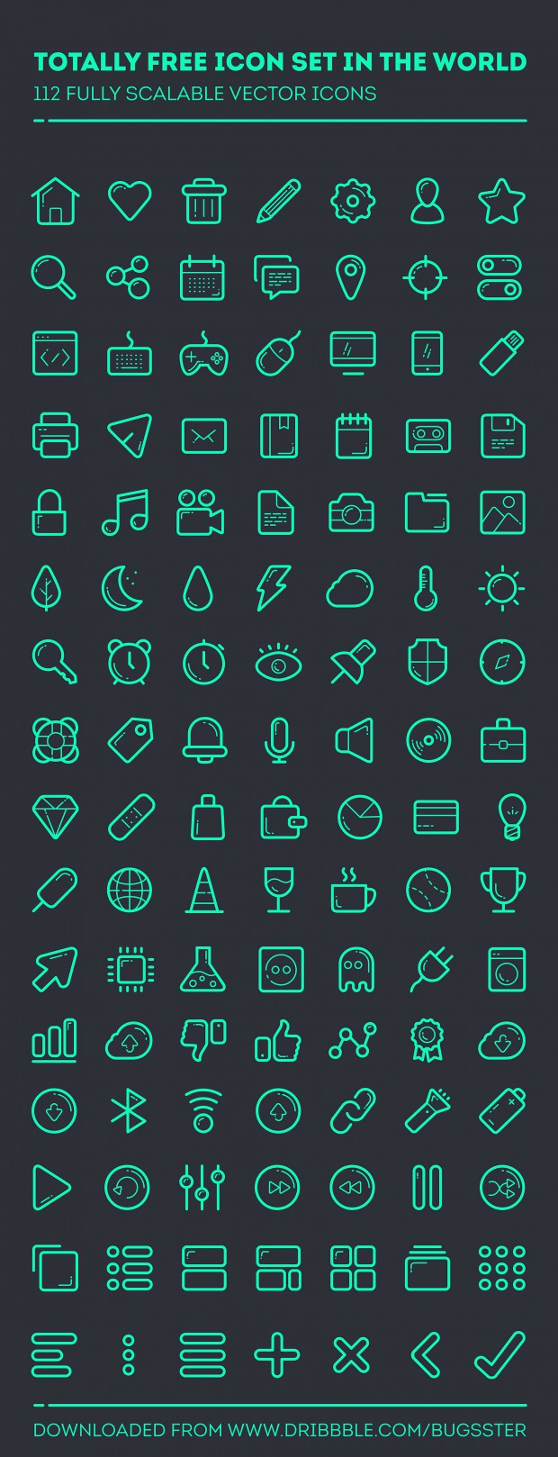 112 Free and Fully Scalable Vector Icons - - Fribly