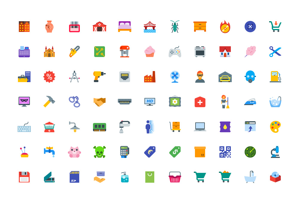 100 Free Flat Color Icons - Icons - Fribly
