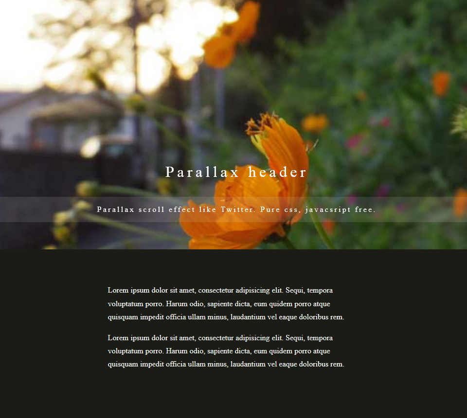 Pure Css Parallax Header Fribly