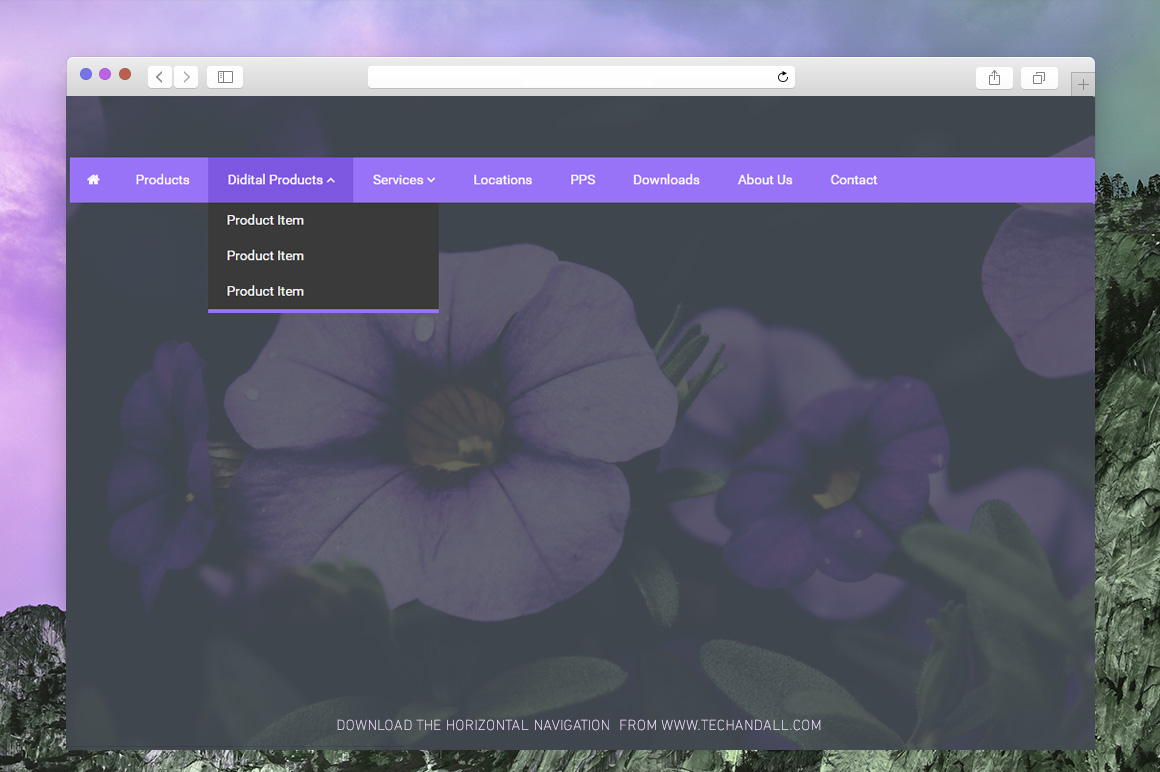 Horizontal Dropdown Navigation Fribly