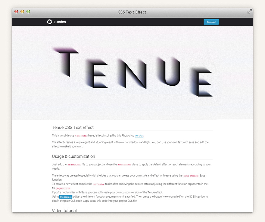 Tenue Css3 Text Effect Fribly