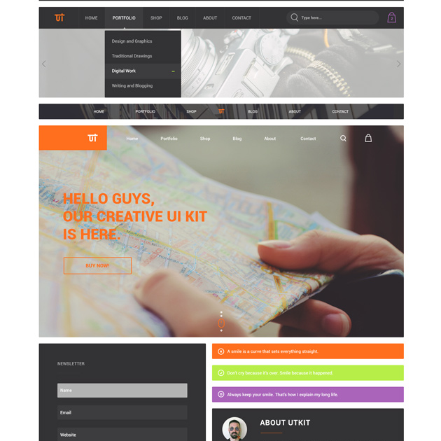 UTKIT Free UI Kit - Freebies - Fribly