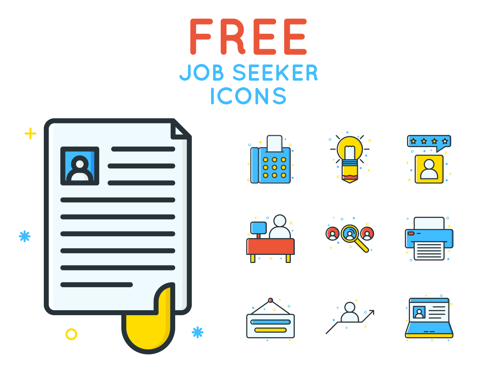 Free Job Seeker Icons - Icons - Fribly