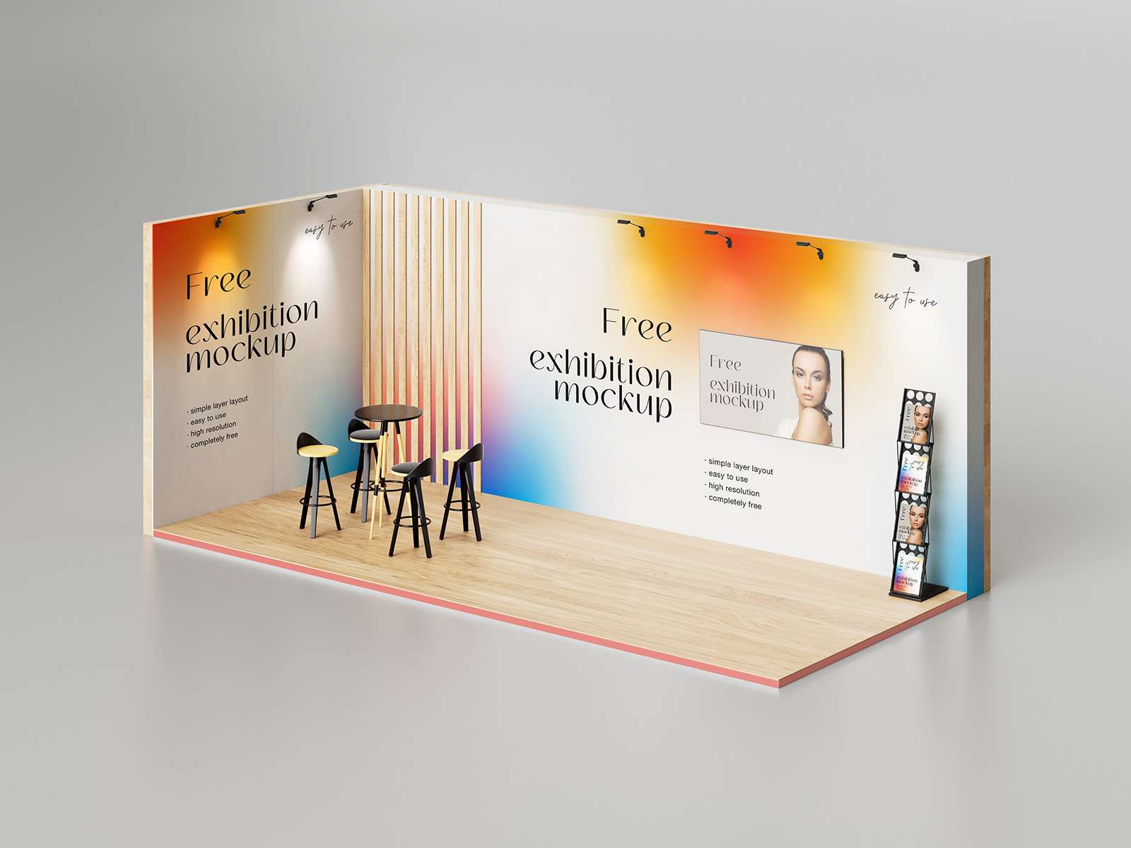 Free Exhibition Stand Mockup - Freebies - Fribly